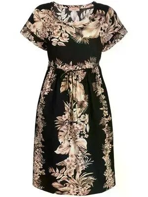 TWINSET Floral Print Scoop Neck Knee Length Dress