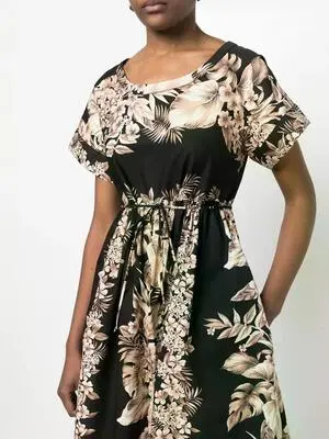 TWINSET Floral Print Scoop Neck Knee Length Dress