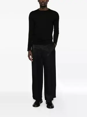 IVORY PARIS Buttoned Crew-neck Sweater - Black