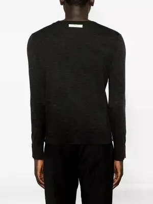 IVORY PARIS Crew Neck Button Cuff Sweater - Grey