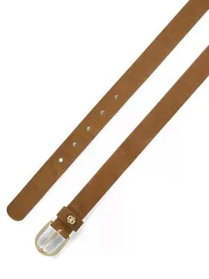 BOSS Scarlet Suede Belt With Monogram Trim