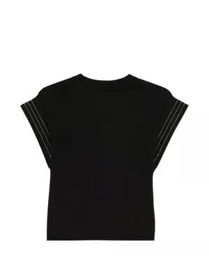 D.exterior D.Exterior Embellished Round Neck Sleeveless Top Black