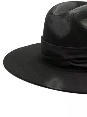 KAMIYA Ribbon Trimmed Wide Brim Hat