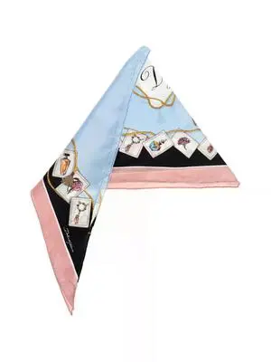 Dolce & Gabbana Printed Silk Scarf - Blue