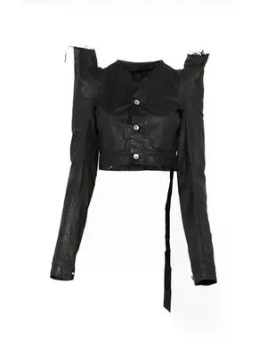 Rick Owens Cropped Frayed Jacket