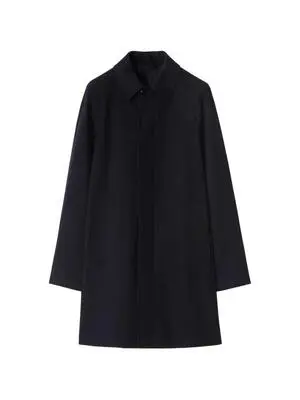 Burberry Mid-length Technical Cashmere Car Coat With Chevron Lining - Blue