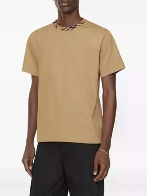 Burberry Check Trim Cotton T-shirt