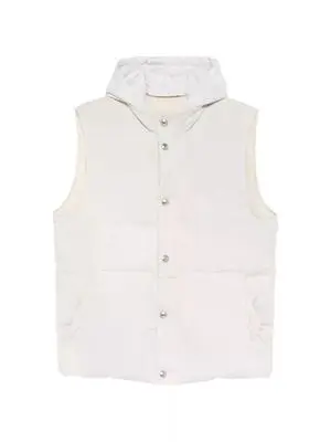 Eleventy Hooded Padded Gilet - Neutrals