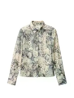 Ba&sh Cornelia Animal Print Shirt - Neutrals
