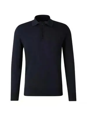 Canali Long-sleeve Polo Shirt - Blue