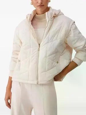 Liu Jo Quilted Hooded Jacket With Drawstring And Removable Sleeves