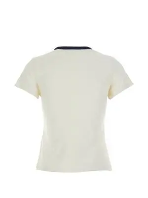 FRAME Cotton Crewneck T-shirt With Contrasting Trim
