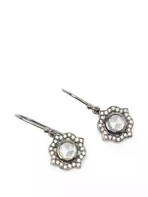 REWIND VINTAGE AFFAIRS 18kt Black Gold Nova Diamond Drop Earrings