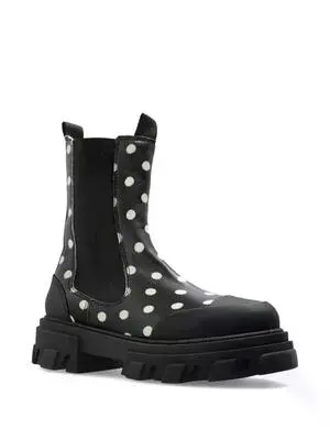 GANNI Polka-dot Chelsea Boots With Platform Sole
