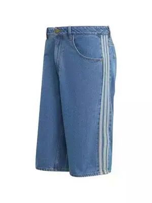 Adidas Side Stripe Denim Shorts - Blue