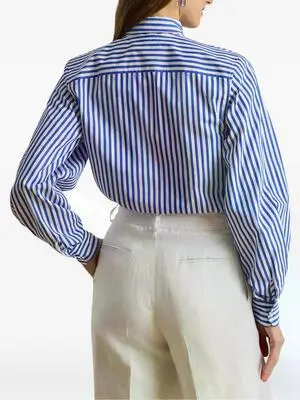 Ralph Lauren Striped Tie-neck Blouse