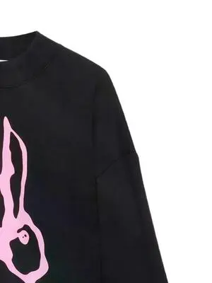 MSGM Sketched Bunny Print Crew Neck Sweatshirt