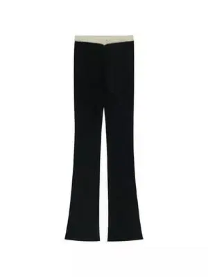 KIMHEKIM Contrast-waist Ribbed Trousers - Black
