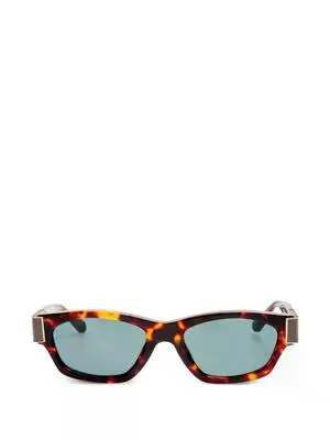 Linda Farrow Clara Geometric Frame Sunglasses - Brown