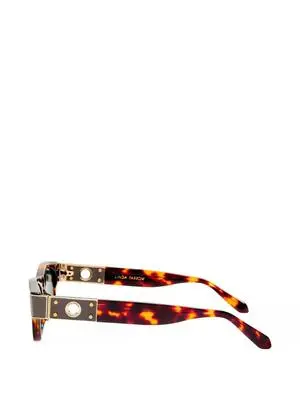 Linda Farrow Clara Geometric Frame Sunglasses - Brown