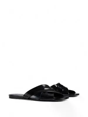 Khaite Liria Crossed Strap Sandals - Black