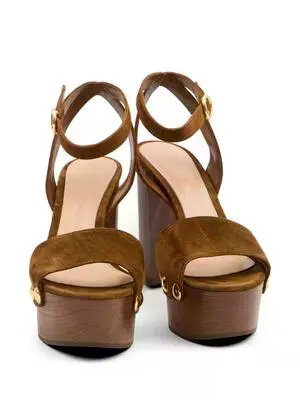 GIANVITO ROSSI Ardèa Metallic Studded Platform Sandals