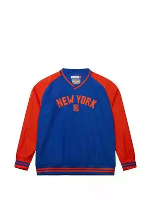 Mitchell & Ness Nylon V-neck Sweatshirt - Blue