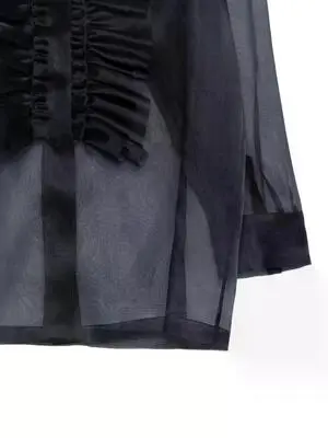 P.a.r.o.s.h Ruffled Sheer Shirt - Blue