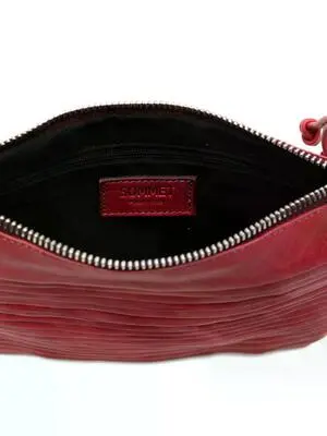 SOMMET Sheepskin Cross Body Bag With Pleat Detailing