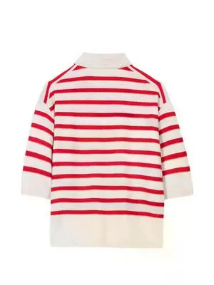 LUISA CERANO Striped Polo Top