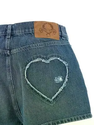 Moschino Heart-embroidered Denim Shorts