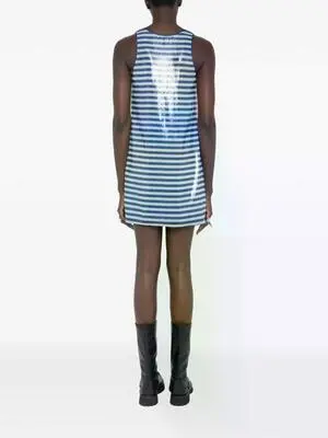 Zadig&Voltaire Rasha Sequined Striped V-neck Dress - Blue