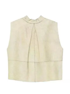 ALYSI Sleeveless Collared Vest - Neutrals