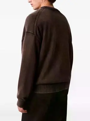 Calvin Klein Embroidered Crew Neck Jumper - Brown