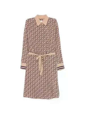 Gant Monogram Belted Midi Dress - Neutrals