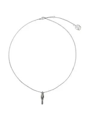 Burberry Duck Charm Necklace In Palladium-plated Metal - Silver