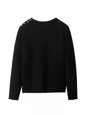 PROTÉMOA Button Shoulder Sweater - Black