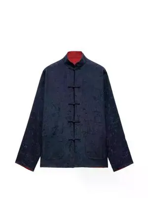 Shanghai Tang Reversible Floral Silk Jacket - Red