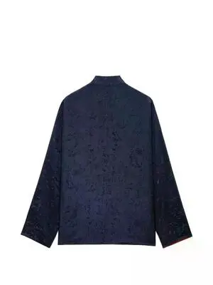 Shanghai Tang Reversible Floral Silk Jacket - Red