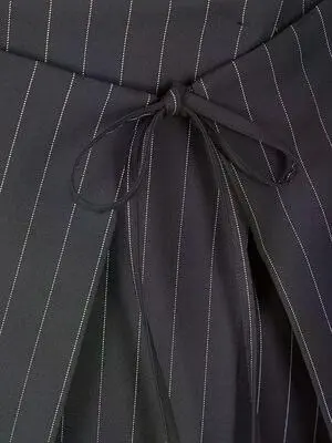 Sportmax Fatti Mini Pinstripe Skirt With Tie Detail - Grey