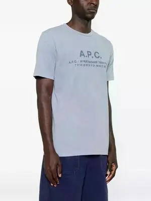 A.p.c. Logo Print Crewneck T-shirt - Grey