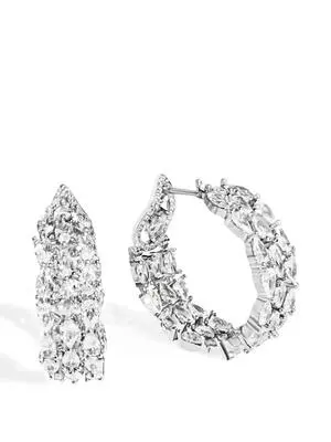HZMER JEWELLERY Stardust Mirage Hoop Earrings - Silver