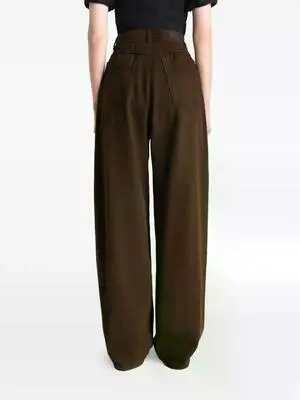 LEMAIRE Wide-leg Trousers In Broken Twill - Brown