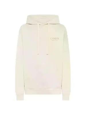 LANEUS Printed Hooded Sweatshirt - Neutrals