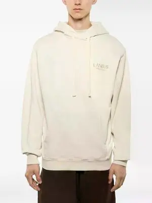LANEUS Printed Hooded Sweatshirt - Neutrals
