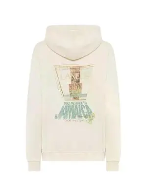 LANEUS Printed Hooded Sweatshirt - Neutrals