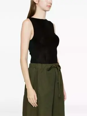 ENTIRE STUDIOS Round Neck Sleeveless Top - Black
