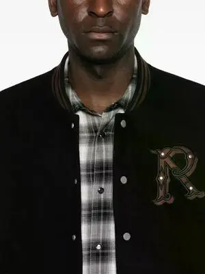 REPRESENT Logo-appliqué Bomber Jacket - Black