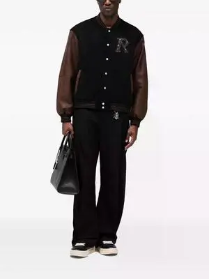 REPRESENT Logo-appliqué Bomber Jacket - Black