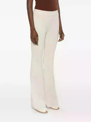 Eric Bompard Ribbed Flared Trousers - Neutrals